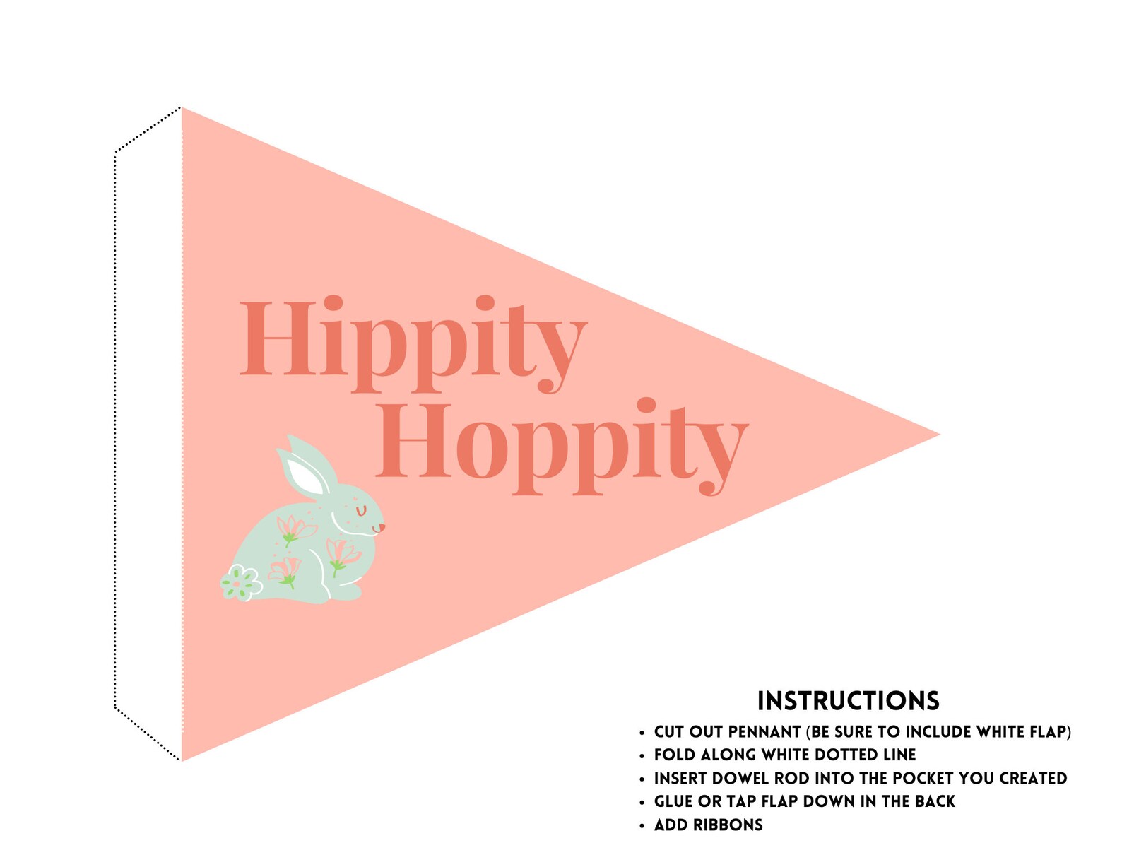 PRINTABLE Easter Pennant Flags - Happy Easter Flags - Easter Bunny ...