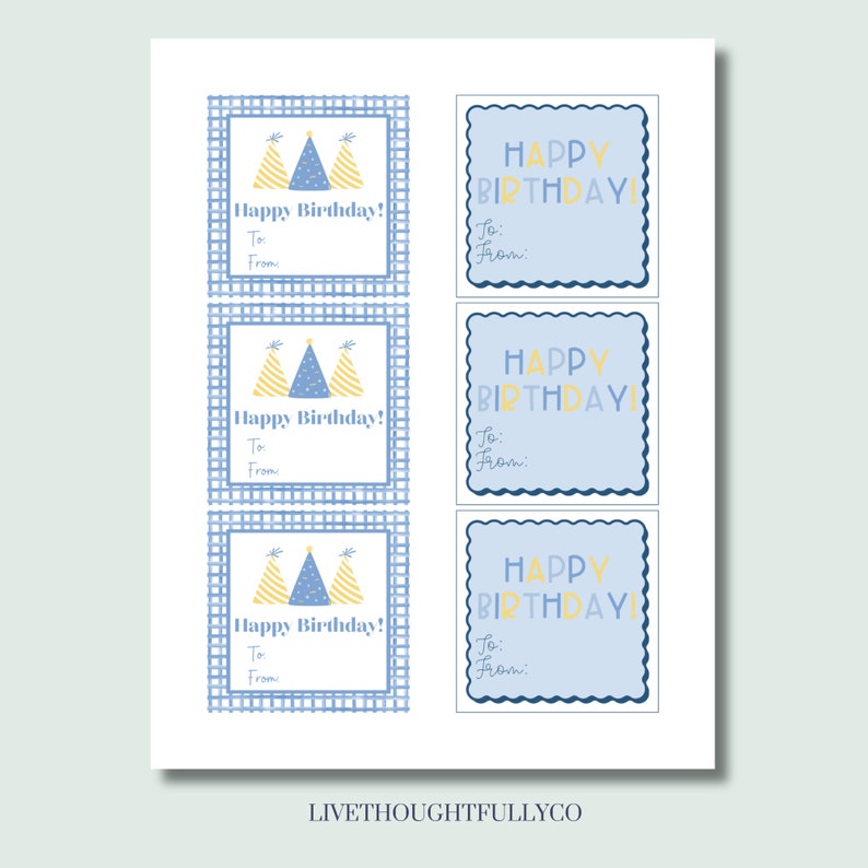 PRINTABLE Happy Birthday Gift Tag - Birthday Gift Tag - Printable ...