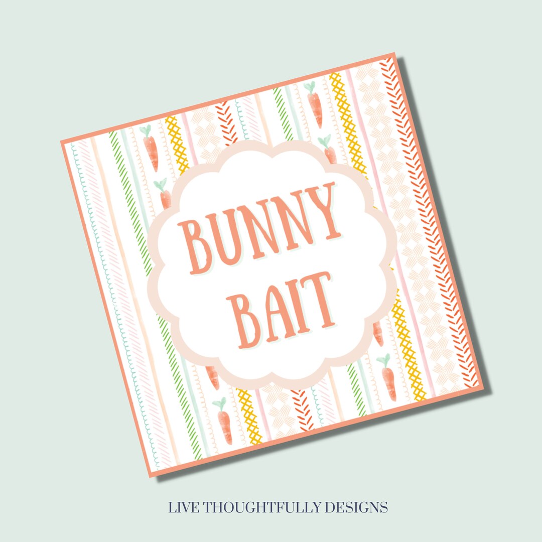 PRINTABLE Bunny Bait Gift Tag - Easter Printable - Easter Game - Easter ...