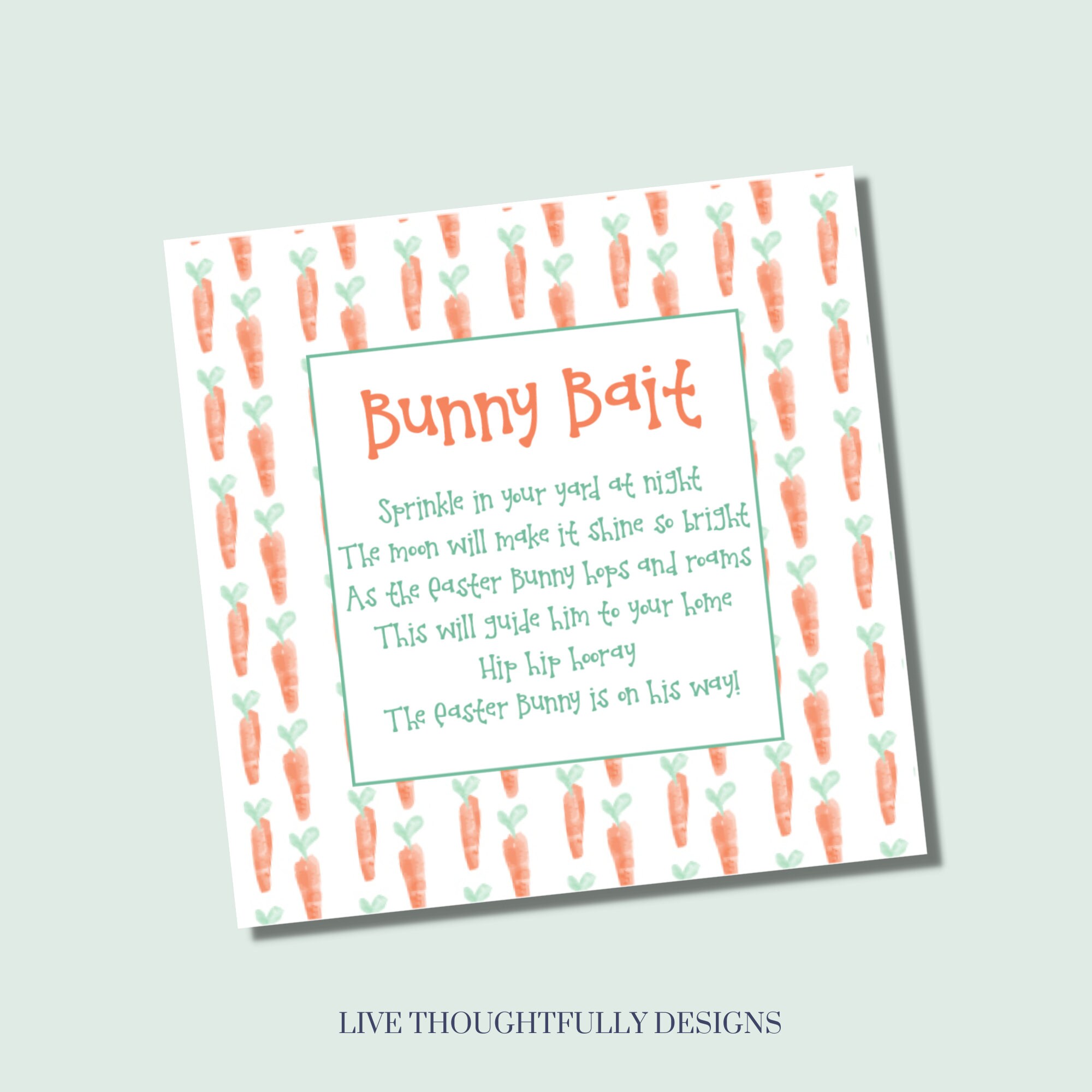 PRINTABLE Bunny Bait Gift Tag - Easter Printable - Easter Game - Easter ...
