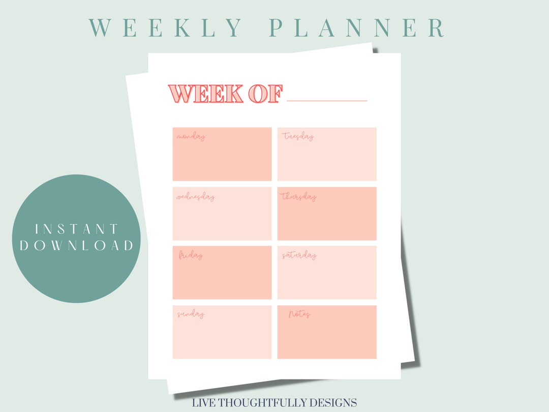 PRINTABLE Planner Bundle, Daily Schedule Template, Weekly Schedule ...