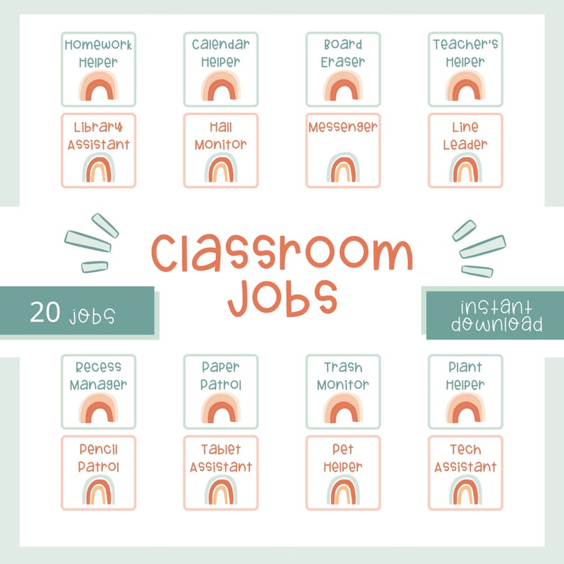 Modern Rainbow Theme Classroom Decor Bundle Rainbow - Etsy