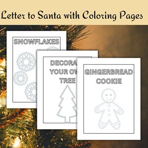 Dear Santa, Letter to Santa, Coloring Pages Included, Printable Letter ...
