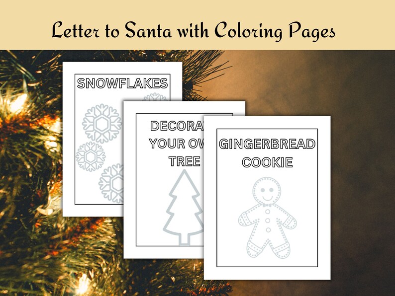 Dear Santa, Letter to Santa, Coloring Pages Included, Printable Letter ...