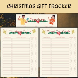 Printable Christmas Gift Tracker, Printable Christmas Planner ...