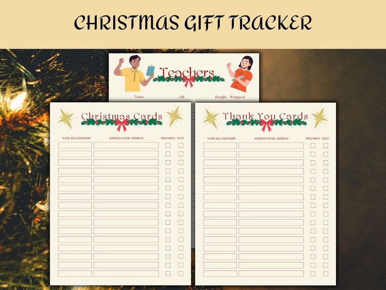 Printable Christmas Gift Tracker, Printable Christmas Planner ...