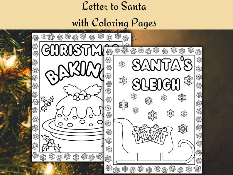 Dear Santa, Letter to Santa, Coloring Pages Included, Printable Letter ...