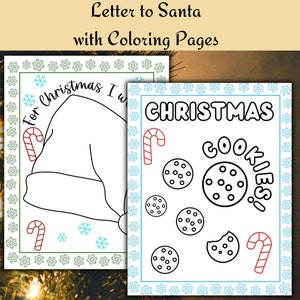 Dear Santa, Letter to Santa, Coloring Pages Included, Printable Letter ...