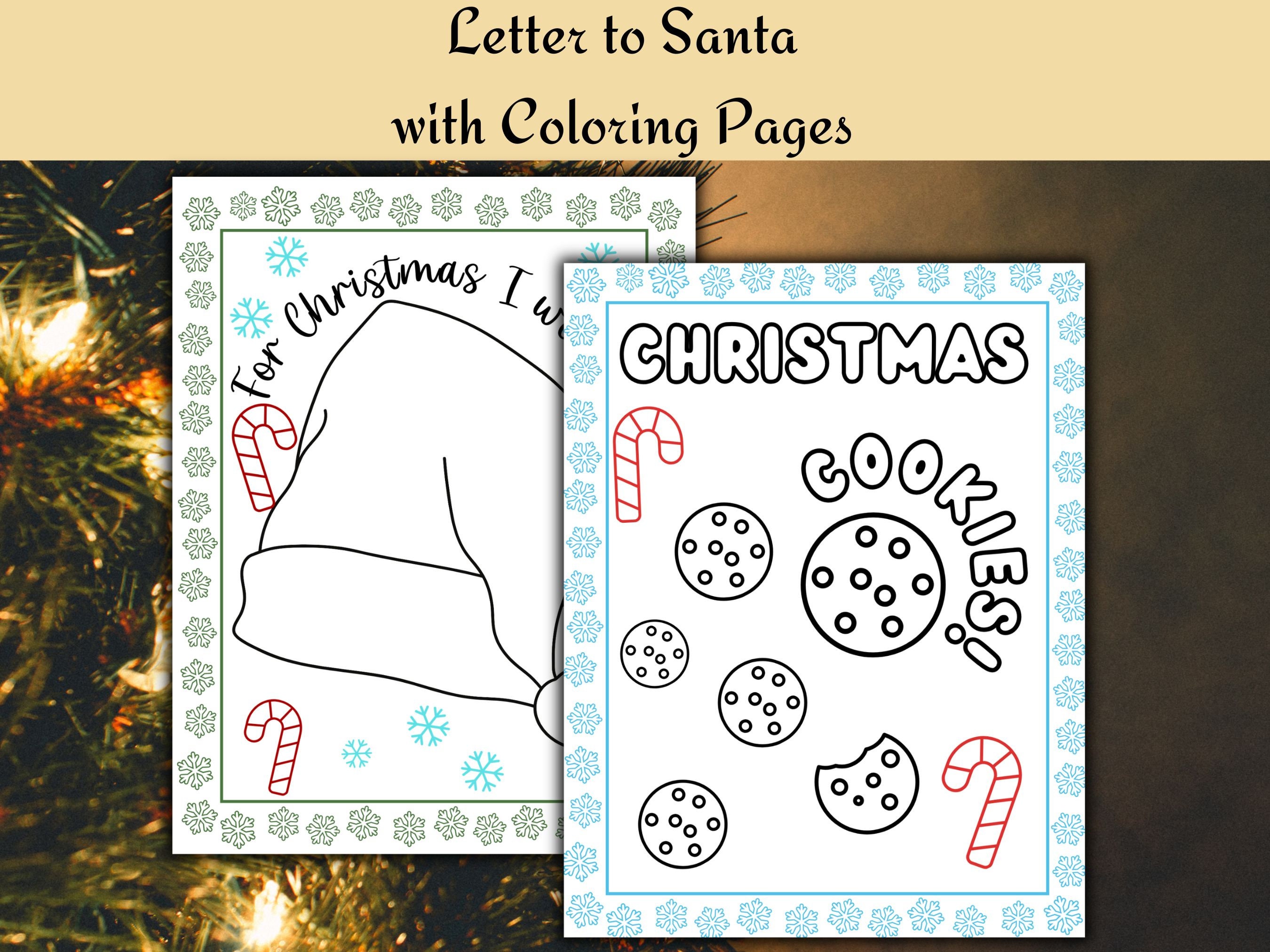 Dear Santa, Letter to Santa, Coloring Pages Included, Printable Letter ...