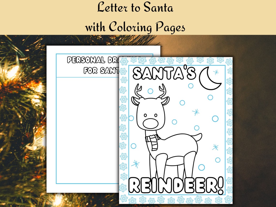 Dear Santa, Letter to Santa, Coloring Pages Included, Printable Letter ...