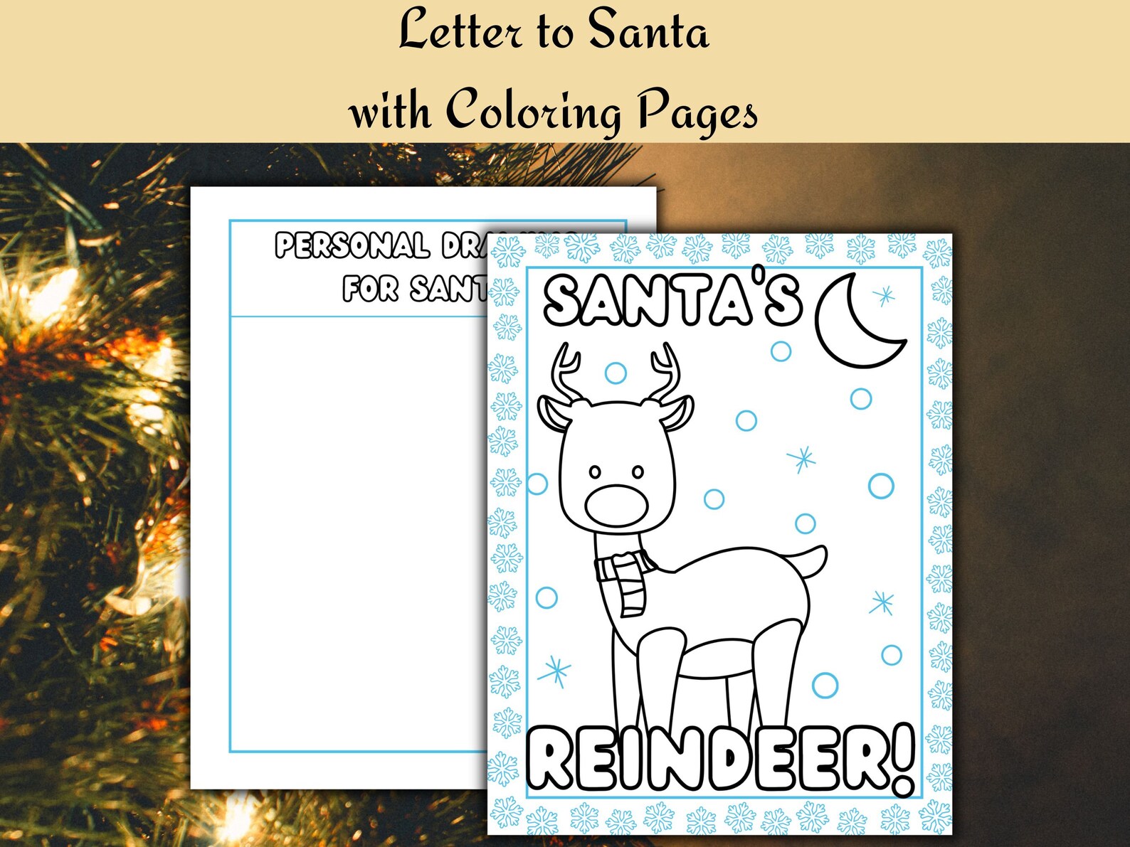 Dear Santa, Letter to Santa, Coloring Pages Included, Printable Letter ...