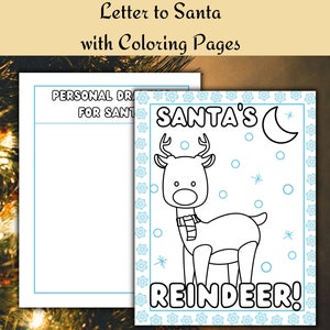 Dear Santa, Letter to Santa, Coloring Pages Included, Printable Letter ...
