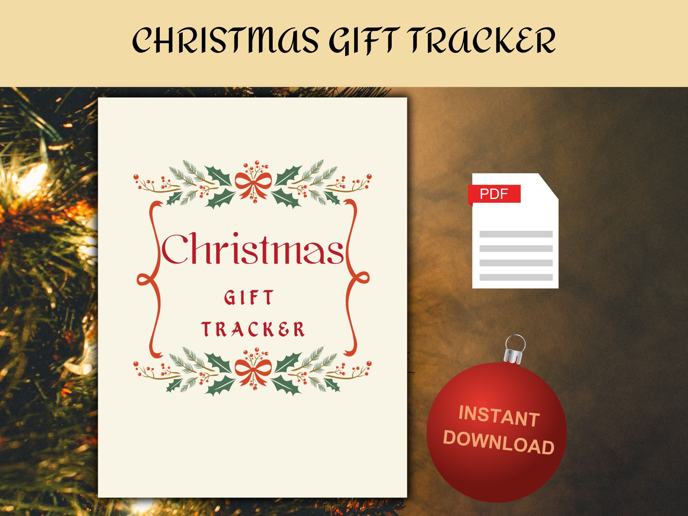 Printable Christmas Gift Tracker, Printable Christmas Planner ...