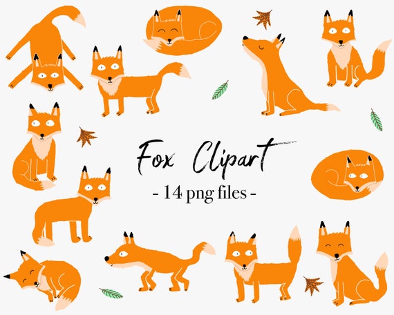 kids clipart Foxes vector clipart nursery animals digital clipart fox ...