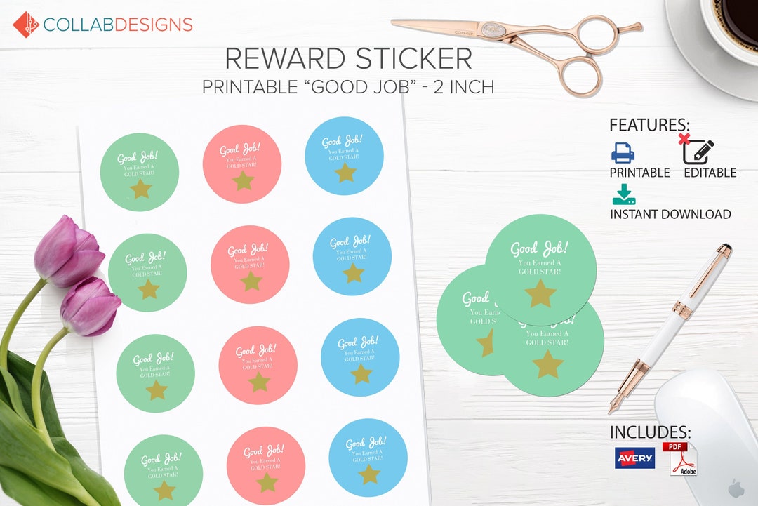 Printable Reward Stickers, Planner Stickers, Chart Stickers, Fun ...