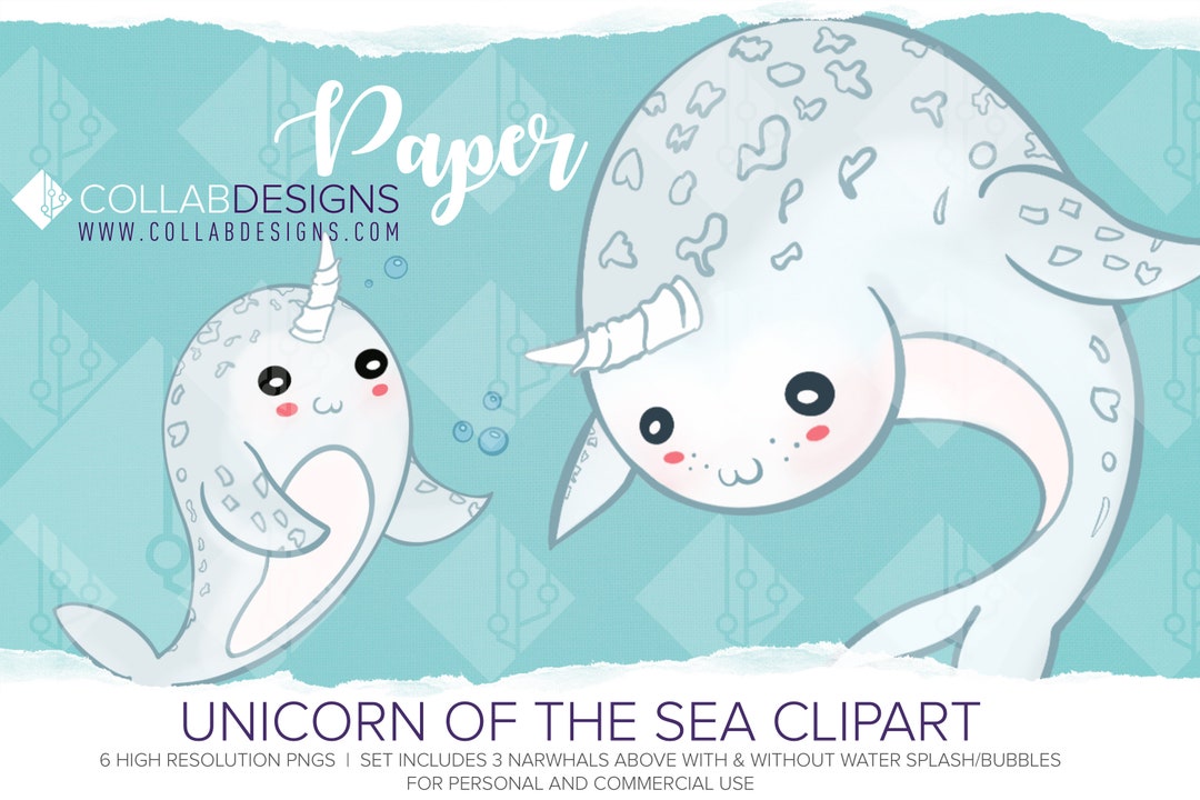 Unicorn of the Sea Clipart Pngs - Etsy