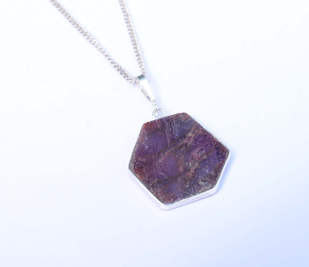 Ruby Stalactite Pendant Ruby Trapiche With 925 Silver Ruby Sliced, Ruby ...