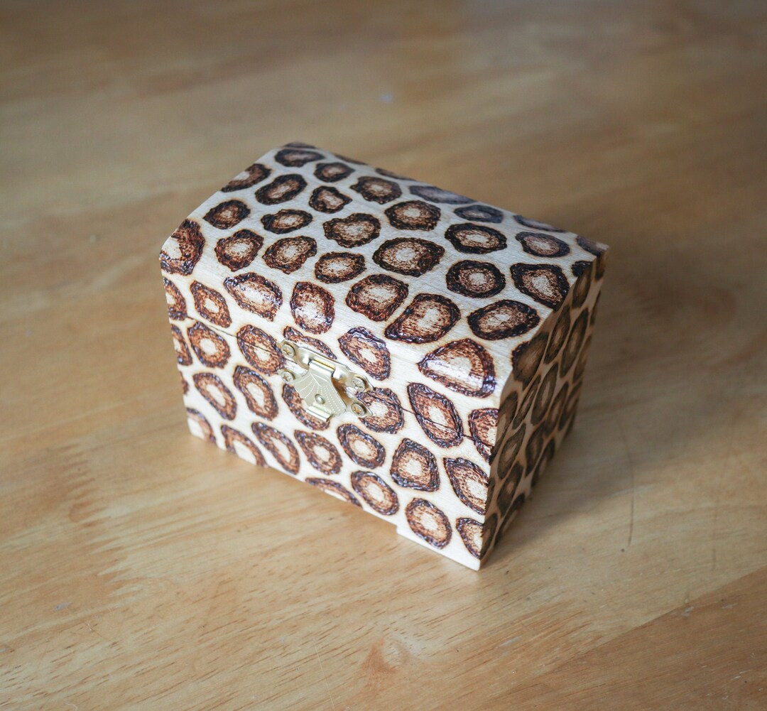 Small Wood Burnt Wooden Chest Leopard Print Storage Trinket Box - Etsy