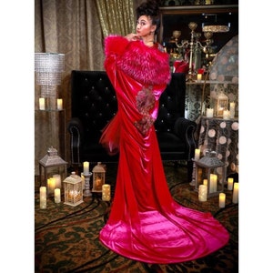 Glamorous 1920’s-old Hollywood Style- Fuschia Velvet Robe . Handmade ...