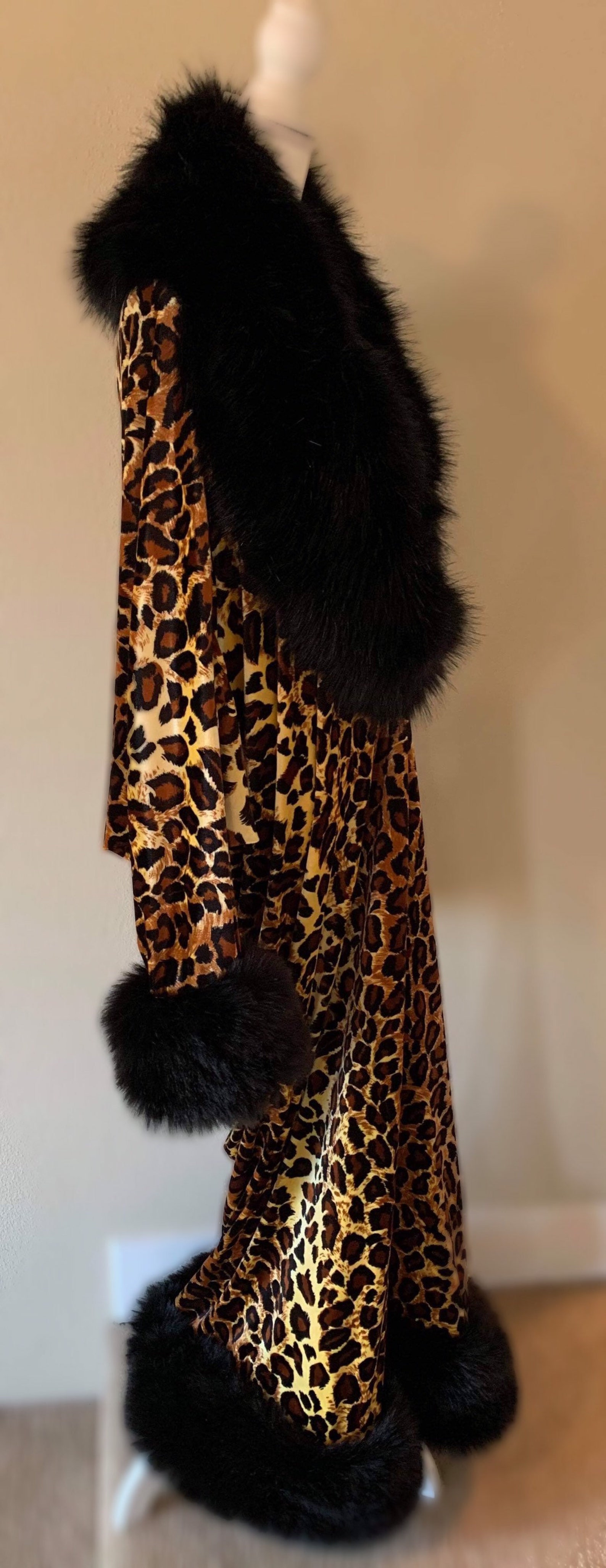 Leopard Print Velvet 1920s-old Hollywood Style Robe-velvet - Etsy Australia