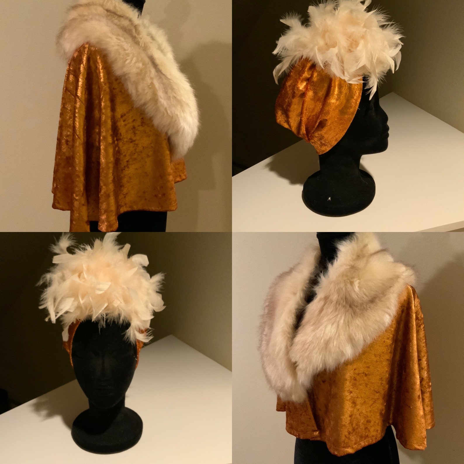 Stunning Set: Copper Velvet Evening Capefaux Fur - Etsy
