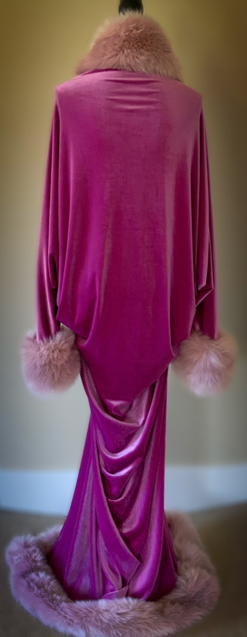 Orchid Pink Velvet Robe Old Hollywood Glamour-robe-evening | Etsy