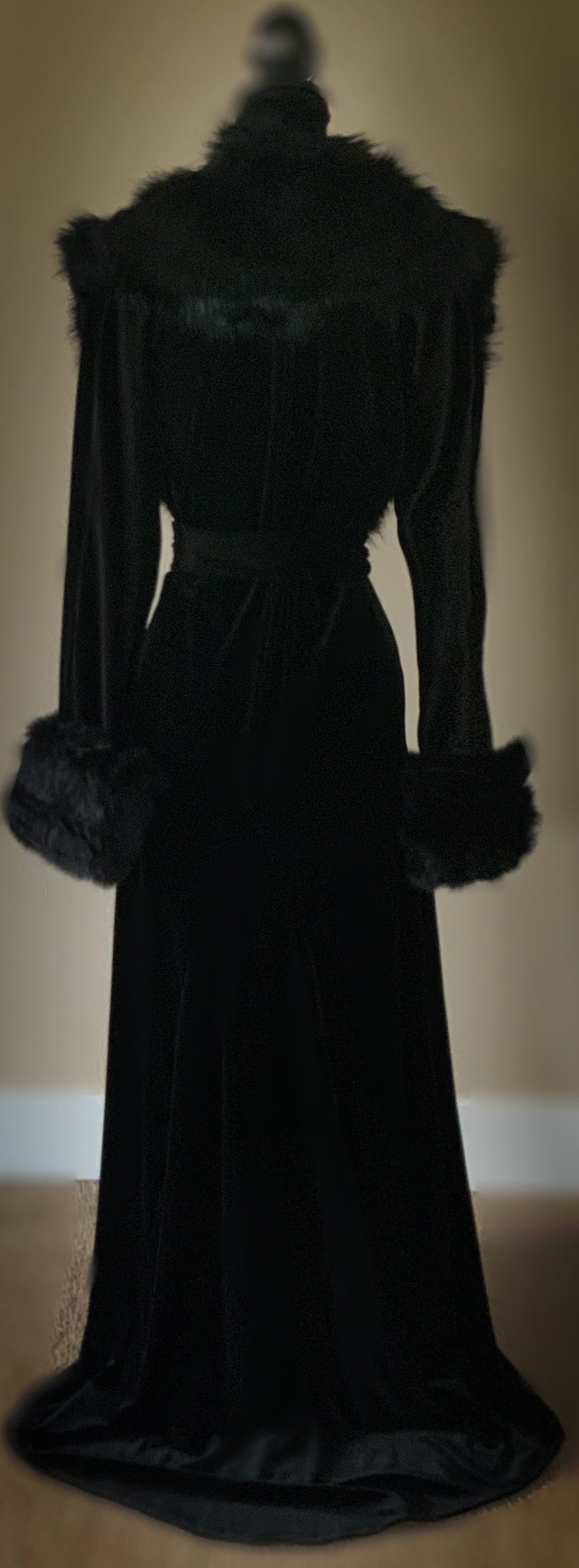Darkest Black Velvet-handmade Glamour Robe-old Hollywood - Etsy