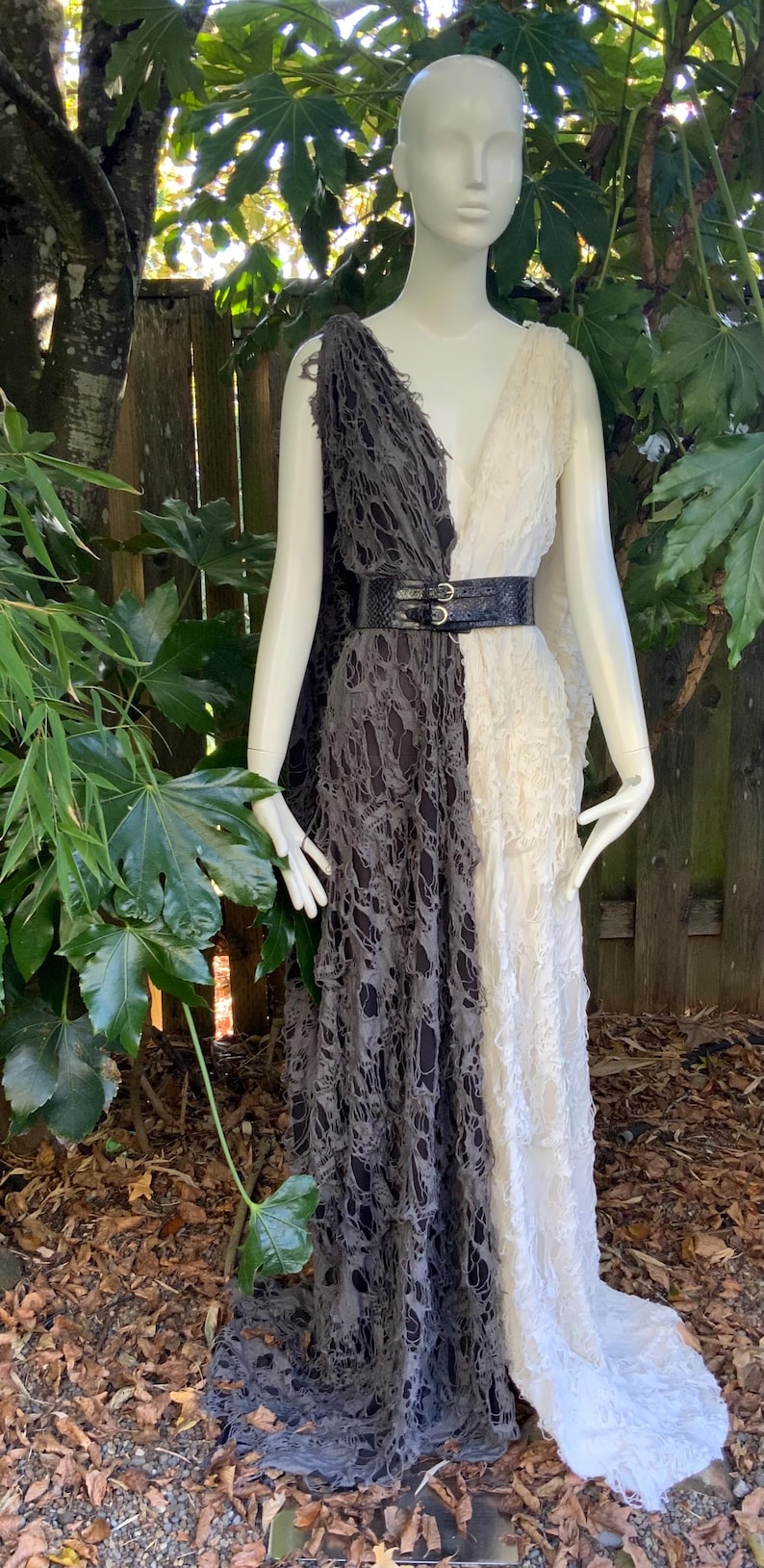 Spooky Goddess Gown, Vampire, Sexy Zombie-grey and White Distressed ...