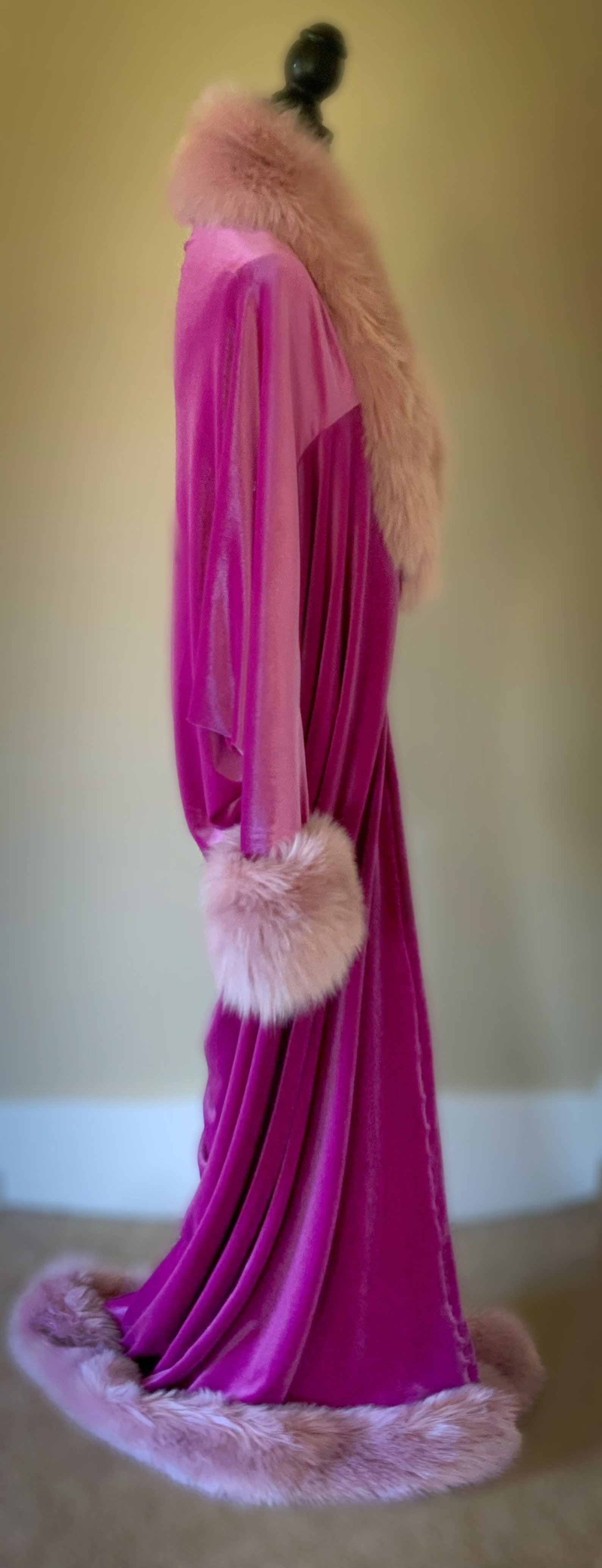Orchid Pink Velvet Robe Old Hollywood Glamour-robe-evening | Etsy