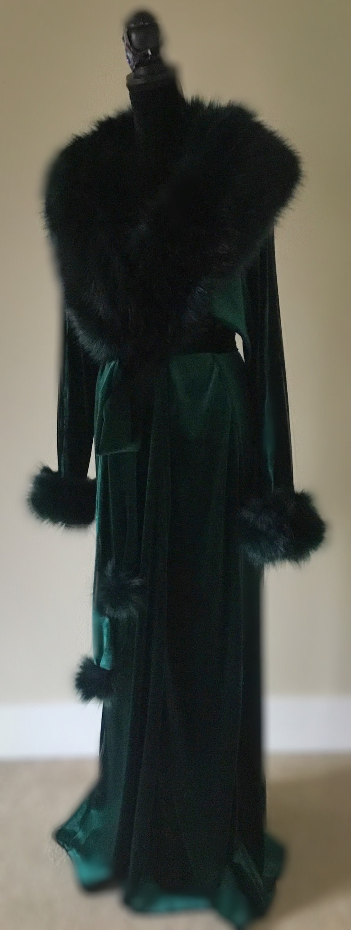 Hunter Green-handmade Glamour Robe-old Hollywood | Etsy