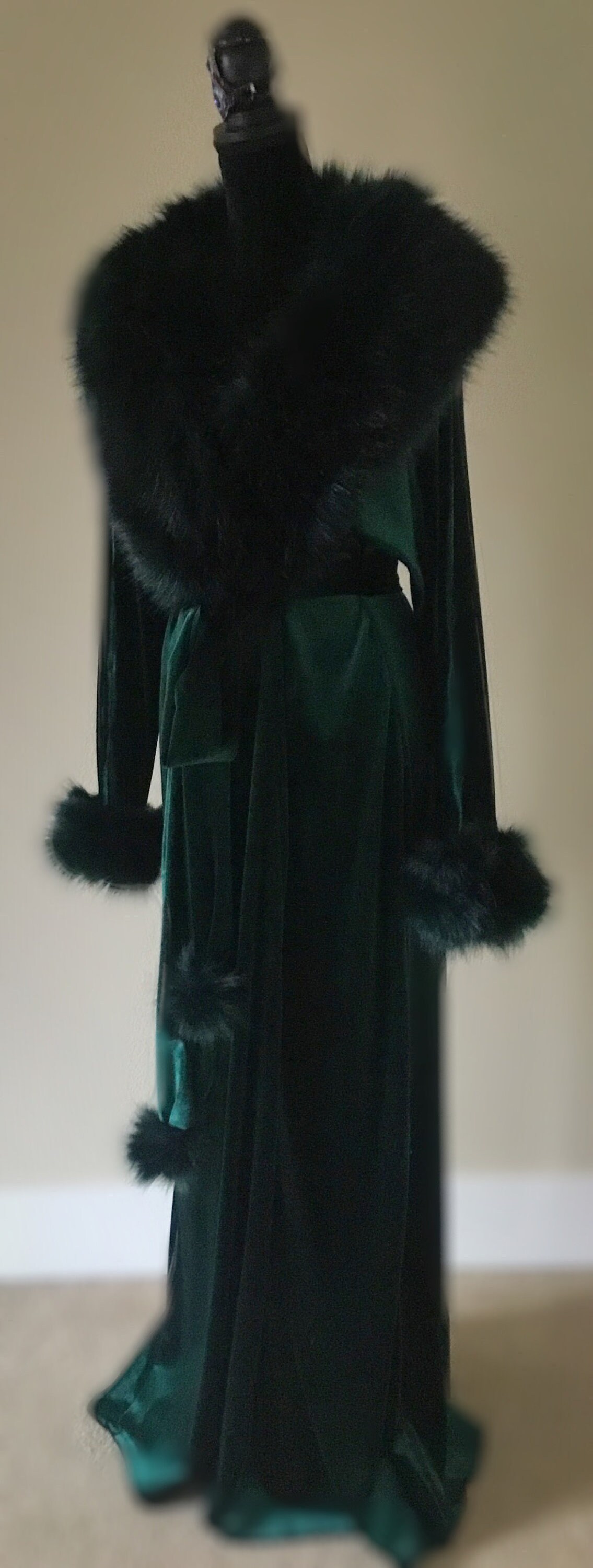 Hunter Green-handmade Glamour Robe-old Hollywood | Etsy