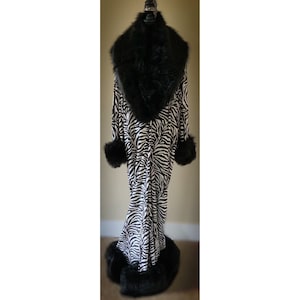 Black and White Zebra-velvet Robe -old Hollywood Style-full Length Robe ...