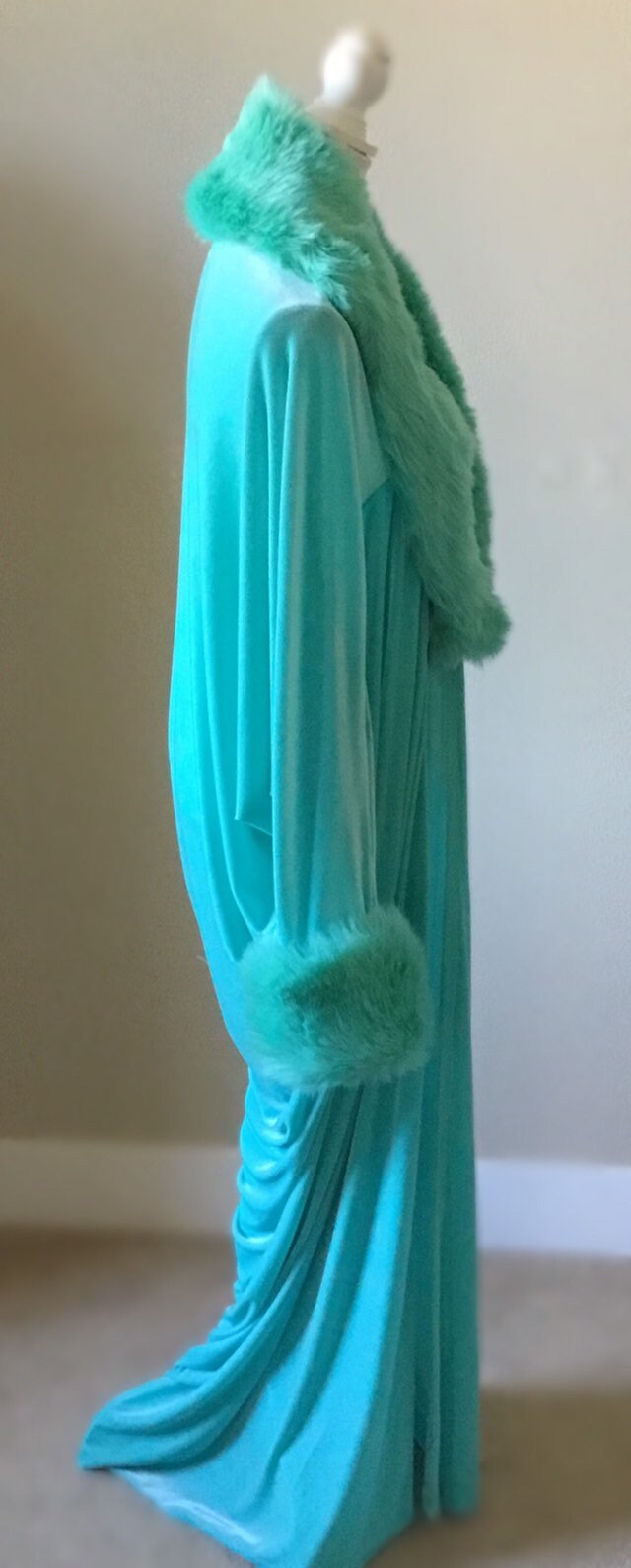 Robins Egg Blue-1920s style old Hollywood robe handmade | Etsy
