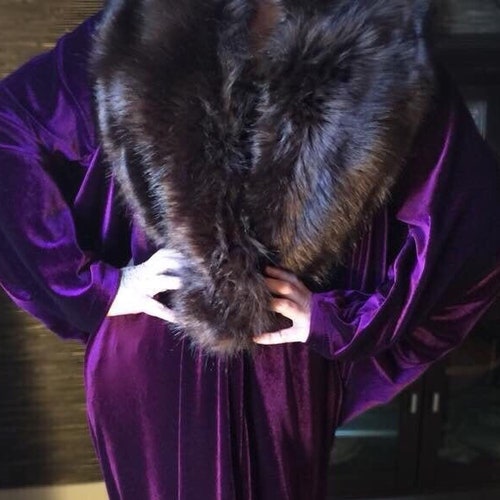 Darkest Black Velvet-handmade Glamour Robe-old Hollywood - Etsy