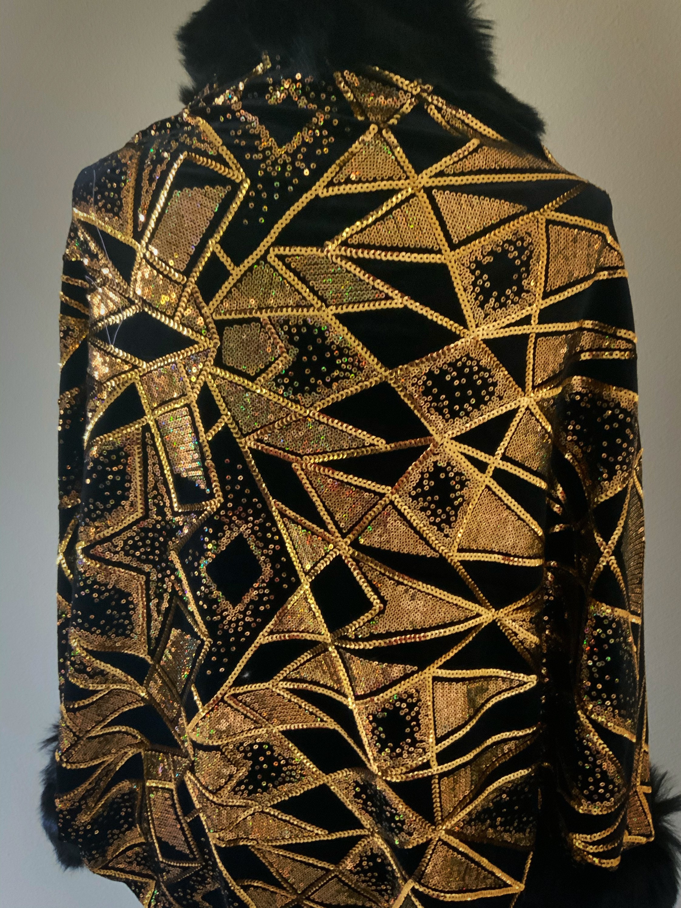 Old Hollywood Style -velvet Robe-faux Fur Collar, 1920s Glamour ...