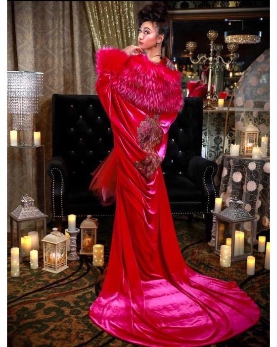 Glamorous 1920’s-old Hollywood Style- Fuschia Velvet Robe . Handmade ...