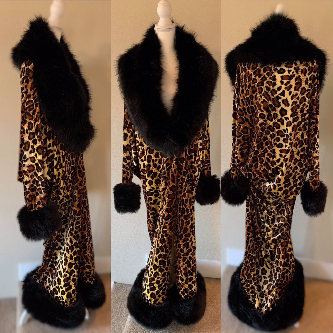 Leopard Print Velvet 1920s-old Hollywood Style Robe-velvet - Etsy Australia