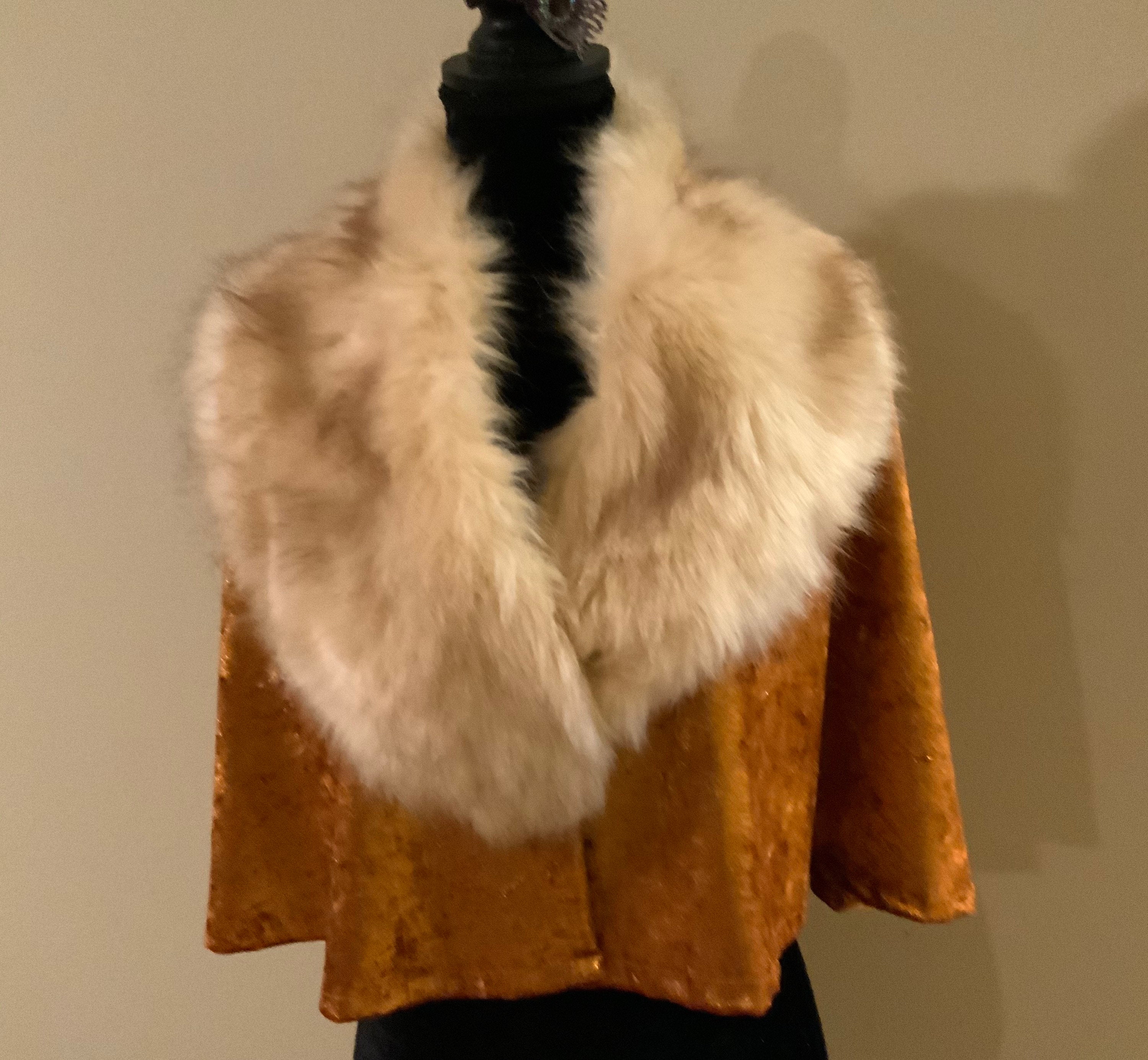 Stunning Set: Copper Velvet Evening Capefaux Fur - Etsy