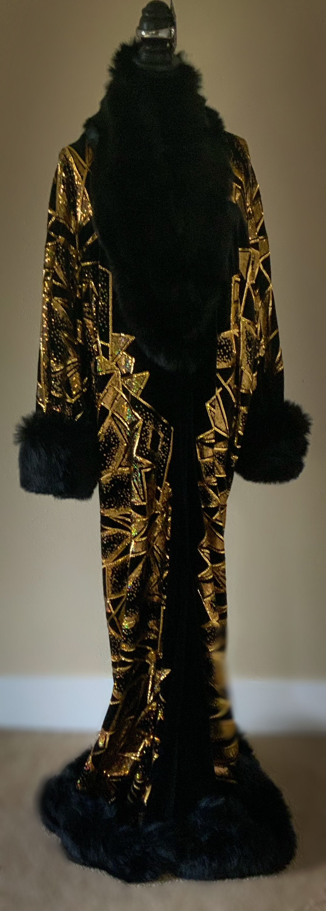 Old Hollywood Style velvet Robe-faux Fur Collar 1920s | Etsy