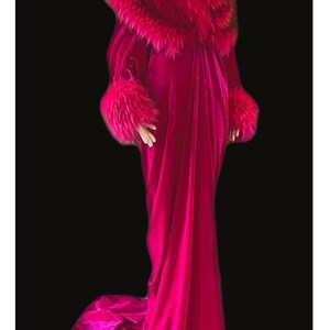 Glamorous 1920’s-old Hollywood Style- Fuschia Velvet Robe . Handmade ...
