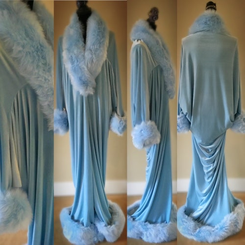 Black and White Zebra-velvet Robe old Hollywood Style-full - Etsy