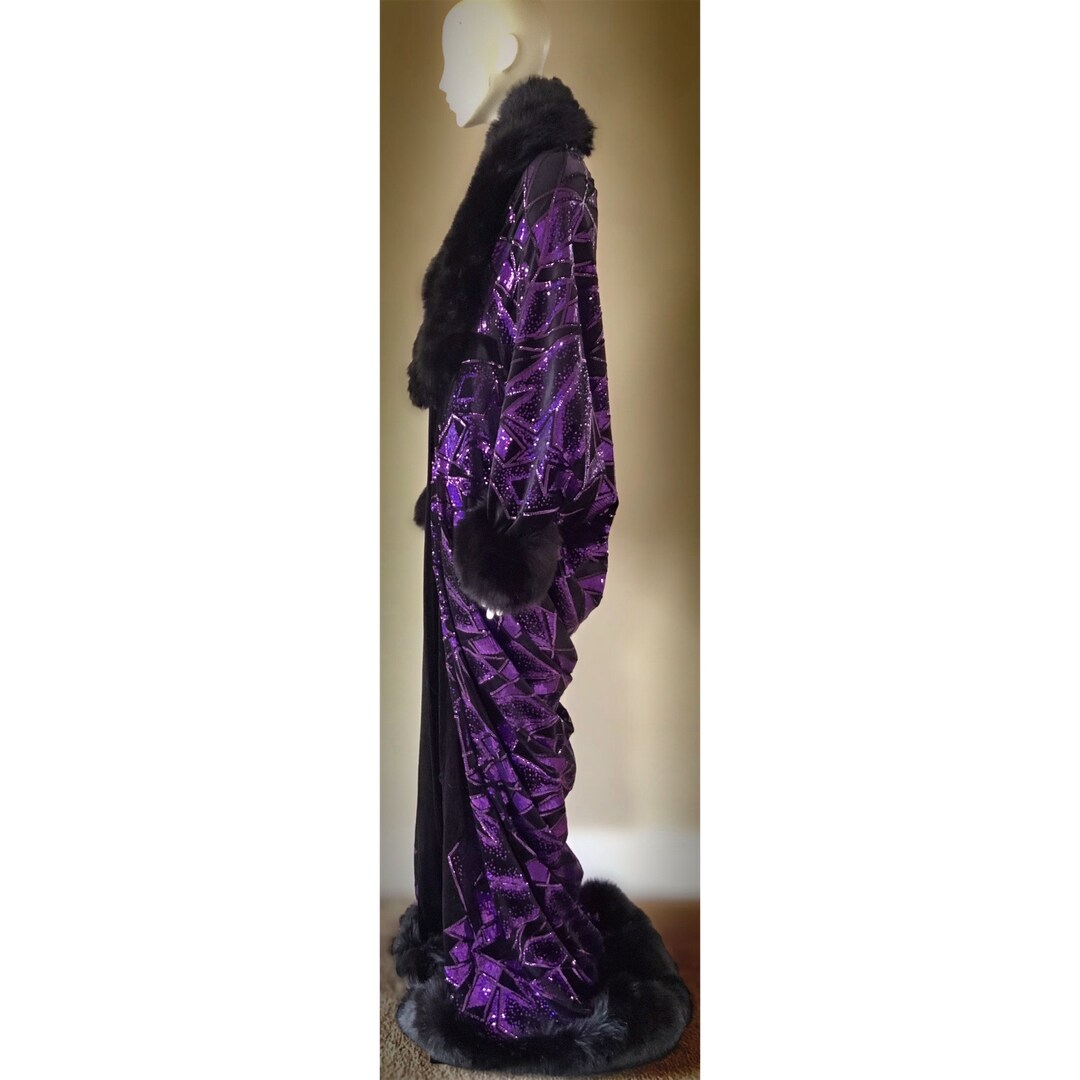 Old Hollywood Velvet Robe-gatsby 1920s Glamour Robe- Handmade Black ...