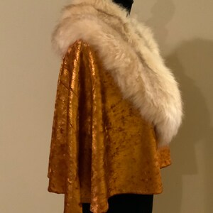 Stunning Set: Copper Velvet Evening Cape,faux Fur Collar,matching ...