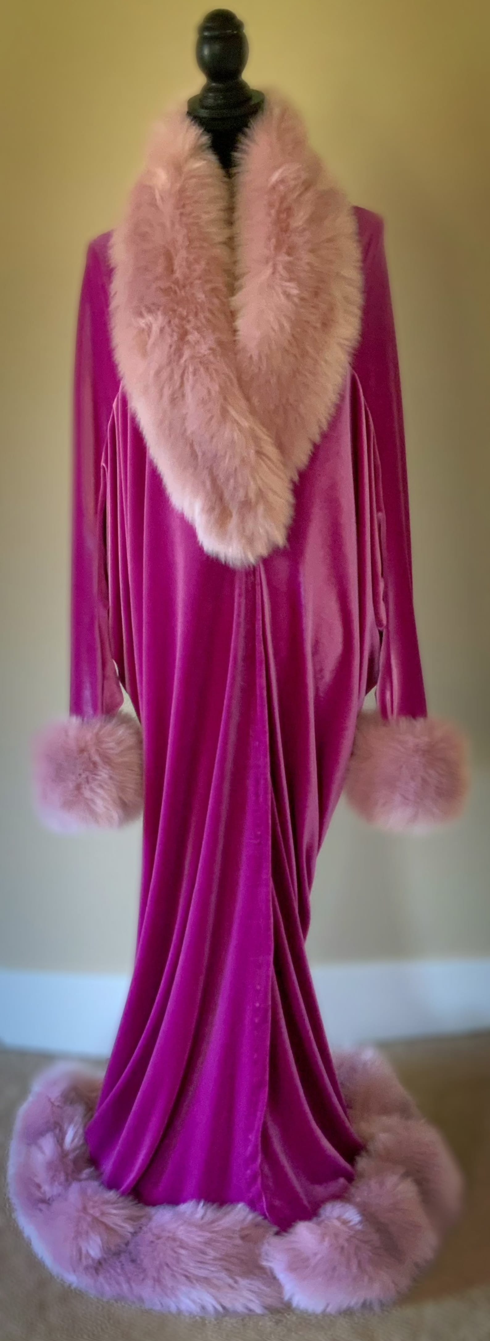 Orchid Pink Velvet Robe Old Hollywood Glamour-robe-evening | Etsy