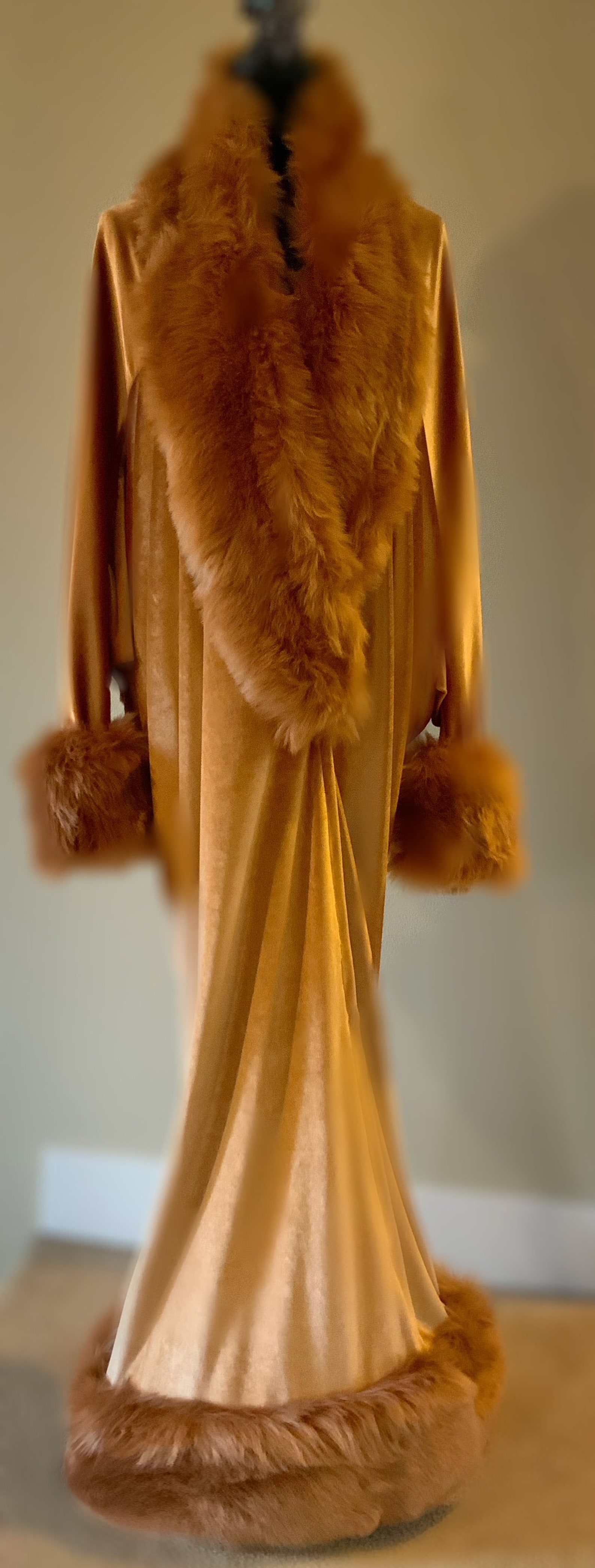 Light Copper Velvet Robe Old Hollywood Glamour Robe Evening Etsy