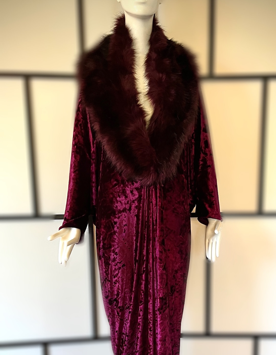 Private Listing for Adara -velvet Robe-faux Fur Collar, 1920s Glamour ...