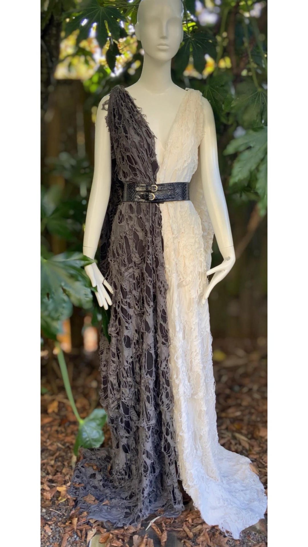 Spooky Goddess Gown, Vampire, Sexy Zombie-grey and White Distressed ...