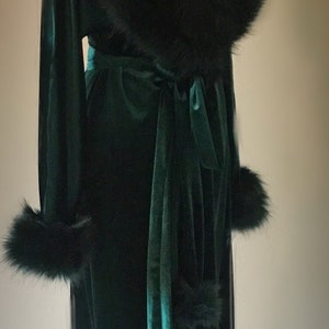 Hunter Green-handmade Glamour Robe-old Hollywood Glamour-velvet Robe ...