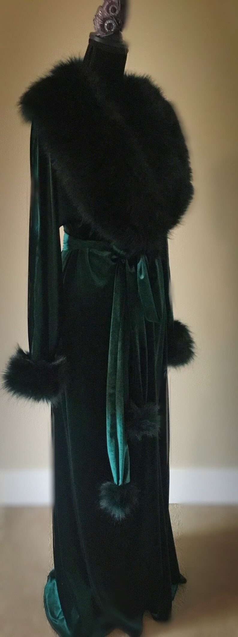 Hunter Green-handmade Glamour Robe-old Hollywood - Etsy