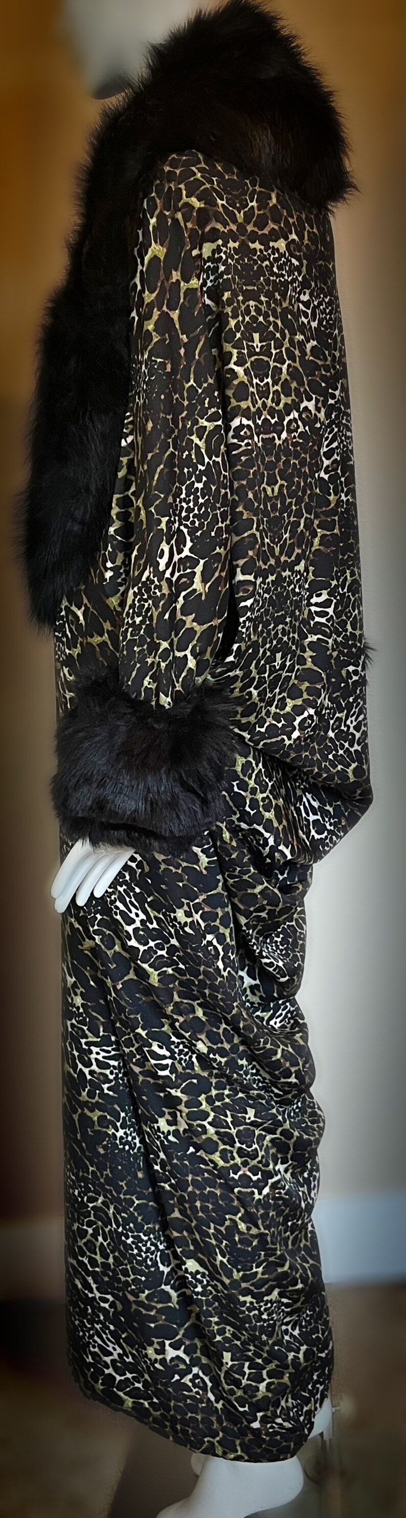 Leopard Print Silky 1920s-old Hollywood Style Robe-velvet - Etsy